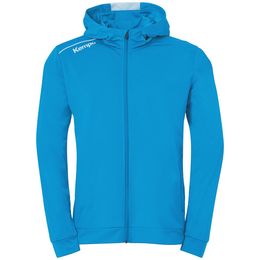 Trachtenjanker Kempa "Trainingsjacke PLAYER HOOD JACKET Kids", Jungen, Gr. 116, blau (Kempablau, wei&szlig;), Obermaterial: 100% Polyester PES., Jacken