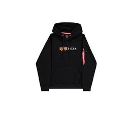 Hoodie Alpha Industries "Alpha Label Hoodie", Herren, Gr. XL, schwarz, Obermaterial: 80% Baumwolle, 20% Polyester, regular fit, Sweatshirts Hoodie