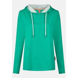 Langarmshirt SALZHAUT "Longsleeve ANNERLETZT", Damen, Gr. L, blau (lagoon), Obermaterial: 95% Baumwolle CO (CMIA). 5% Elasthan EL., Shirts Langarmshirt