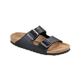 Sandale Birkenstock "Arizona", Damen, Gr. 39, schwarz, Obermaterial: 100% Rindnubukleder CNU., Schuhe Sandale
