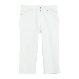 Caprijeans s.Oliver, Damen, Gr. 36, N-Gr, wei&szlig;, Denim/Jeans, Obermaterial: 98% Baumwolle, 2% Elasthan, unifarben, normal kniebedeckend, Jeans, Capri-Sommer-Jeans mit Stretch