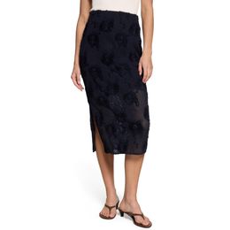 Midirock Zero "Damen mit elastischem Bund", Damen, Gr. 38, deep sky, Obermaterial: 90% Polyester, 10% Elasthan. Futter: 50% Viskose, 50% Polyester, unifarben, gerade lang, R&ouml;cke, Material