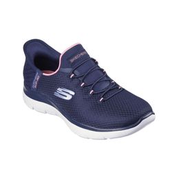 Wanderschuh Skechers "Slip-ins", Damen, Gr. 36,5, blau (marineblau), Obermaterial: 100% Textilmaterial TEXMAT., Schuhe Wanderschuh