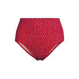 LANDS' END Bikinihose zum Umschlagen, High Waist, Damen,  Rot, Nylon-Mischung, by Lands' End