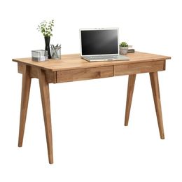 Schreibtisch, Wildeiche, Holz, Wildeiche, massiv, 2 Schublade(n) Schubladen, rechteckig, eckig, 65x76x120 cm, Stauraum, Arbeitszimmer, Schreibtische, B&uuml;rotische
