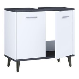 Mid.you Waschbeckenunterschrank VCM Landos, Anthrazit, Wei&szlig;, Kunststoff, 60x56x28 cm, stehend, Badezimmer, Badezimmerschr&auml;nke, Waschbeckenunterschr&auml;nke