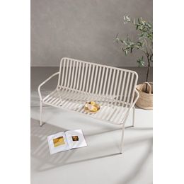Gartenlounge-Bank VENTURE HOME "Peking, robustes Bankelement f&uuml;r hohen Sitzkomfort", beige, beige, B:130cm H:85cm T:64cm, Aluminium, Sitzb&auml;nke, Sitzbank rund, Aluminiumgestell, leicht, komfortabel