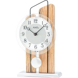 Pendeltischuhr AMS, silber (eichefarben, silberfarben), Tischuhren, Wohnzimmer, Esszimmer, Made in Germany