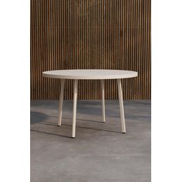 Gartentisch VENTURE HOME "Giardini, runde Esstafel f&uuml;r den Au&szlig;enbereich", beige, beige, beige, B:120cm H:74cm T:120cm, Tische, Gartentisch, Outdoortisch rund, Aluminiumgestell (&Oslash;120 cm), wetterfest