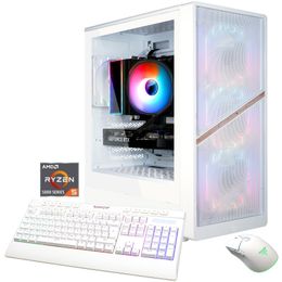 GAMEMAX Gaming-PC "AERIS MW 8120 AMD Ryzen 5 5500 16GB 480GB SSD RTX 5060", wei&szlig;, Microsoft Windows 11 Home (64 Bit), 16 GB RAM 480 GB SSD, Desktop-PCs, Windows 11