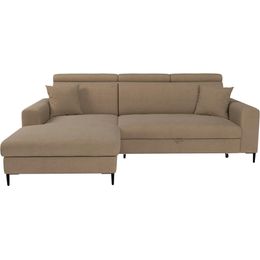 Ecksofa TRENDS BY HG "Nizza", d516 enjoy new 36 antelop, B:250cm H:104cm T:166cm, 92% Polyester;8% Nylon, Sofas, Ecksofa, Schlaffunktion + Bettkasten