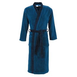Herrenbademantel Comtessa "velours" Gr. 52, night blau, sapphire, L:130cm, Velours, Hausm&auml;ntel, Kimono