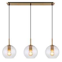 Globo LIGHTING H&auml;ngeleuchte "ADARA", messingfarben, 1 Stk., Leuchten, H&auml;ngelampe/messingfarben/Glas klar/ H&ouml;he k&uuml;rzbar/Wohnzimmer, H&auml;ngeleuchte