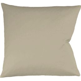 Kissenbezug Fleuresse "Colours Mako Satin, 100% Baumwolle, mit Rei&szlig;verschluss", grau (taupe), B:80cm L:80cm, Mako-Satin, Mako-Satin, Kissenbez&uuml;ge, Kissenbezug, Mako Satin, gl&auml;nzend, glatt, Premium Qualit&auml;t