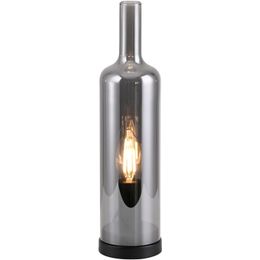 JUST LIGHT LED Tischleuchte "BOTTLE", silber (rauchfarben), 1, &Oslash; 8,5cm H: 34cm, 1 Stk., Leuchten, Schalter, Schnurschalter, Exklusive E14, LED Tischleuchte