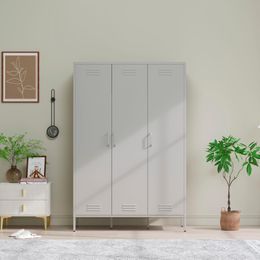 Kleiderschrank OTTO HOME "Siena Schrank Spind Metallschrank mit 3 T&uuml;ren", grau, B:120cm H:180cm T:48cm, Metall, Schr&auml;nke, Kleiderschrank, Zeitloser Schlafzimmerschrank Garderobe Multischrank