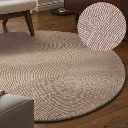 Wollteppich Hanse Home "Calmio, auch als L&auml;ufer und in rund", beige (hellbeige), H:18mm &Oslash;:200cm, Wolle, Teppiche, Handgetuftet, Wolle, Natur, Wohnzimmer, Schlafzimmer, Skandi, Hygge