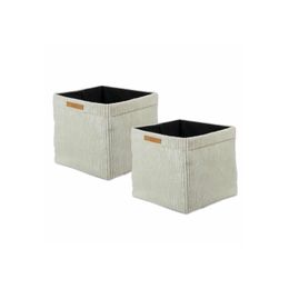 Aufbewahrungsbox LYCCE "Aufbewahrungskorb Faltbare Aufbewahrungsbox Cord 2P 2er Pack", beige, B:33cm H:31cm T:33cm, Obermaterial: 90% Polyester PES. 10% Nylon NY., Aufbewahrungsboxen, Aufbewahrungsbox