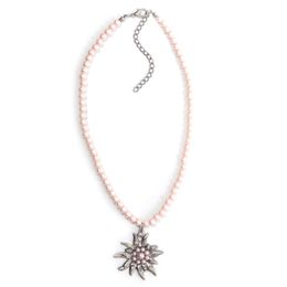 Allg&auml;u Rebell Kette mit Anh&auml;nger ALLG&Auml;U REBELL "Trude", Damen, Gr. onesize, PTFE-Kunststoff, rosa, Basic, Halsketten, Glasperlenkette