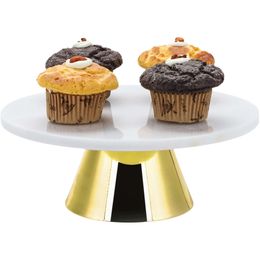 Tortenplatte ECHTWERK "Tortenplatte", gold (goldfarben), B:11,5cm &Oslash;:30cm, Edelstahl, Marmor, Servierplatten, Tortenplatte, Tortenst&auml;nder zum Servieren von Geb&auml;ck, Obst, K&auml;se, Dessert