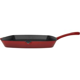 Grillpfanne ELO Basic, rot, B:32,2cm H:7,5cm L:48cm &Oslash;:28cm, Pfannen, Au&szlig;en emailliert