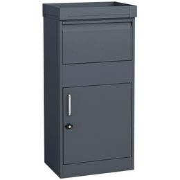 Briefkasten WESTMANN "Stahl-Paketbox Piet", grau (anthrazit), B:50mm H:105mm T:37mm, Metall, Stahl, Briefk&auml;sten, Briefkasten, Anthrazit, 50x37x105 cm