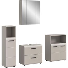 Badm&ouml;bel-Set Welltime "FLORENZ, TOPSELLER, 4-teilige Badkombination, hochwertige MDF-Front", kaschmir, B:180cm H:185cm T:30cm, Holzwerkstoff, MDF, Kastenm&ouml;bel-Sets, Badm&ouml;bel-Set, Bad-Kombination, Bad-M&ouml;bel, Badezimmer, Kombination, Kombi