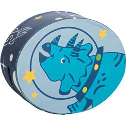 R&uuml;ckenkissen Paidi "mit verschiedenen Motiven, Aufsteckkissen, Baumwolle", dinos im weltall, blau, B:12cm H:28cm L:35cm, Baumwolle, Funktionskissen, Bettkantenschutz, abnehmbarer und waschbarer Bezug