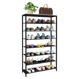 Schuhregal Vcm "Metall Holz Schuhregal Schuhablage 7 F&auml;cher Taliro", wei&szlig;, B:90cm T:30cm, Regale, Schuhregal
