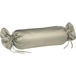 Nackenrollenbezug Fleuresse "Colours", grau (taupe), B:15cm L:40cm, Mako-Satin, Obermaterial: 100% Baumwolle, Kissenbez&uuml;ge, Mako Satin, gl&auml;nzend, glatt, Premium Qualit&auml;t