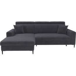 Ecksofa TRENDS BY HG "Nizza", d505 enjoy new 24 grafite, B:250cm H:104cm T:166cm, 92% Polyester;8% Nylon, Sofas, Ecksofa, Schlaffunktion + Bettkasten