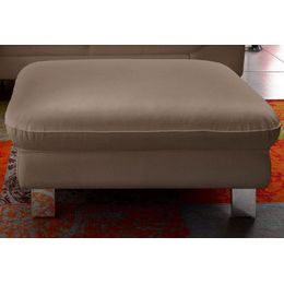 Hocker COTTA "Driver", stone, B:101cm H:43cm T:65cm, Luxus-Kunstleder;LEDER BEEFY (ein abgedecktes Spalt-Rindsleder) im Sitz, Korpus in Kunstleder;NaturLEDER (echtes Rindsleder);Kunstleder SOFTLUX;LEDER/ NaturLeder: Bitte beachten Sie, dass Lederbez&uuml;ge mehr N&auml;hte aufweisen als Stoffbez&uuml;ge., Hocker, Hocker, mit edlen Metallf&uuml;&szlig;en