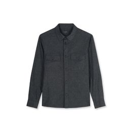 Langarmhemd OLYMP "OLYMP Casual, Overshirt, Kent", Herren, Gr. L, Normaler Arm, marine, 55% Leinen, 45% Baumwolle, Hemden