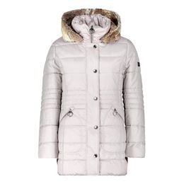 Outdoorjacke Betty Barclay "Damen mit abnehmbarer Kapuze", Damen, Gr. 46, silber (silber cloud), Obermaterial: 88% Polyester, 12% Polyamid. Futter: 100% Polyester. F&uuml;llung: 100% Polyester, tailliert, Jacken Outdoorjacke
