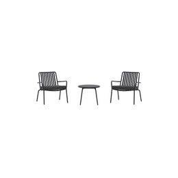 Gartenlounge-Set VENTURE HOME "Mykonos, gro&szlig;z&uuml;giges Outdoor-Set f&uuml;r hohen Sitzkomfort", schwarz, schwarz, schwarz, B:65cm H:68cm T:65cm, Polyester, Stahl, Sitzm&ouml;bel-Sets, Loungem&ouml;bel mit Stoffbezug, angenehm, weich