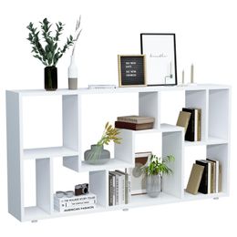 Standregal Vcm "Holz Stand Regal Raumteiler B&uuml;cherregal Lanisa L", wei&szlig;, B:116cm T:20cm, Regale, Standregal