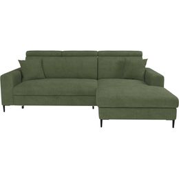 Ecksofa TRENDS BY HG "Nizza", d508 enjoy new 47 wintermoss, B:250cm H:104cm T:166cm, 92% Polyester;8% Nylon, Sofas, Ecksofa, Schlaffunktion + Bettkasten