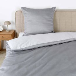 Bettw&auml;sche Tom Tailor HOME "FINE STRIPES", grau, B/L: 200cm x 220cm, 1 Stk., 2 Stk., Satin, B/L: 80cm x 80cm & 80cm x 80cm, 3, Satin, Obermaterial: 100% Baumwolle, Bettw&auml;sche, Bettw&auml;sche, new bedroom, gewebtes Label