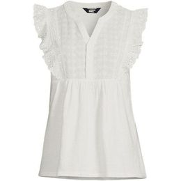 LANDS' END Lochstickerei-Top, Damen,  Wei&szlig;, Baumwolle, by Lands' End