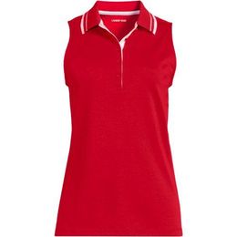 LANDS' END &Auml;rmelloses Supima-Poloshirt, Damen,  Rot, Baumwolle, by Lands' End