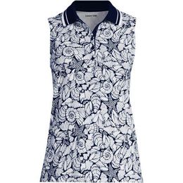 LANDS' END &Auml;rmelloses Supima-Poloshirt, Damen,  Blau, Baumwolle, by Lands' End