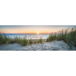 Euroart Leinwandbild, Mehrfarbig, Holz, Papier, Kiefer, Strand \u0026 Meer, rechteckig, 180x60 cm, Keilrahmen, Bilder und Zubeh&ouml;r, Wandbilder, Leinwandbilder