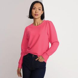 LANDS' END Sweatshirt SERIOUS SWEATS mit Puff&auml;rmeln, Damen,  Pink, Baumwoll-Mischung/Polyester-Mischung, by Lands' End