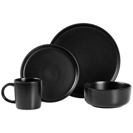 Novel Kombiservice Salerno, Schwarz, Keramik, 16-teilig, Uni, 410 ml,900 ml, Lfgb, lebensmittelecht, Essen & Trinken, Geschirr, Geschirr-Sets, Kombiservice