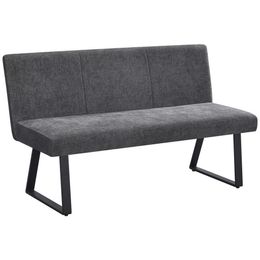 CARRYHOME Sitzbank, Grau, Schwarz, Metall, Textil, 2-Sitzer, 140x86x61 cm, Esszimmer, B&auml;nke, Sitzb&auml;nke