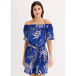 bonprix Jumpsuit mit Carmenausschnitt, blau, Gr.48, Stylischer Jumpsuit mit toller Passform