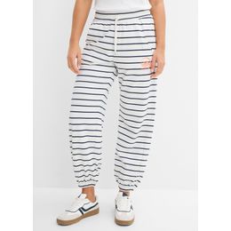 bonprix Sweathose aus Baumwoll-Mix, wei&szlig;, Gr.48/50 (XL), Bequeme Sweathose mit einer Weitenregulierung am Bund, 60% Baumwolle