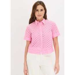 bonprix Bluse mit Lochstickerei, rosa, Gr.46, elegante Bluse mit Lochstickerei, 100% Baumwolle (organic)