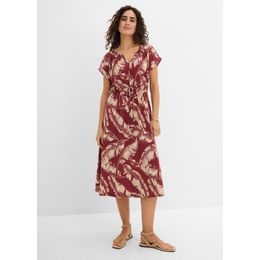 bonprix Jerseykleid aus flie&szlig;endem Viskose-Mix, rot, Gr.52/54 (XXL), weit geschnitten, mit Fl&uuml;gel&auml;rmeln, aus Viskose