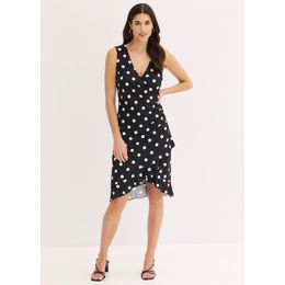 bonprix Jerseykleid mit tiefem Ausschnitt, schwarz, Gr.44/46 (L), Stylisches Kleid mit toller Passform